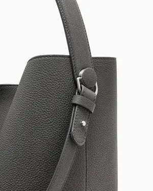 Giorgio Armani Shoulder Bag In Grained Leather With Split Leather Lining