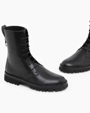 Giorgio Armani Boot Leather Upper With Cushioned Sole