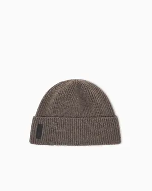 Giorgio Armani Ribbed Cashmere Beanie With Cuff - Brown