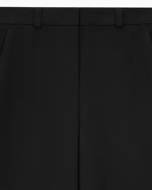 Giorgio Armani Flat Front Wide Leg Trousers In Silk Cady