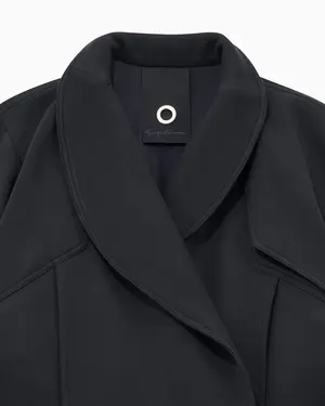 Giorgio Armani Cropped Caban In Stretch Virgin Wool With Shawl Collar