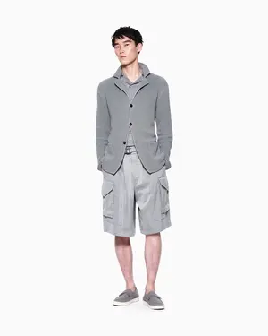 Giorgio Armani Bermuda Cargo Shorts In Washed Lyocell Poplin