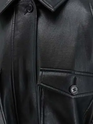 THE FRANKIE SHOP Faux Leather Trench Coat
