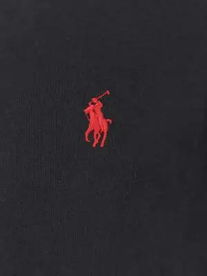 Polo Ralph Lauren Cotton Tshirt With Embroidered Logo On The Front - Black