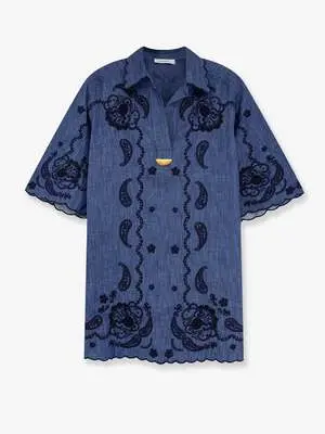 Zimmermann Aster Denim Mini Dress - Blue