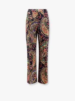 Etro Multicolor Fabric Trousers - Blue