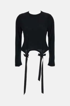 Simone Rocha Simone Rocha Long-Sleeve T-Shirt With Bow Detail Nero
