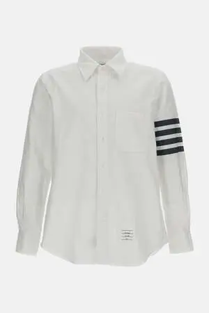 Thom Browne Camicia Oxford Con Dettaglio 4 Righe - Bianco