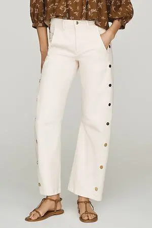 LE JEAN Frankie Studded High Rise Barrel Jeans