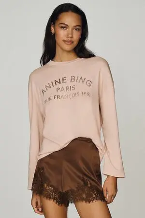 ANINE BING Long Sleeve Melrose T-shirt - Pink