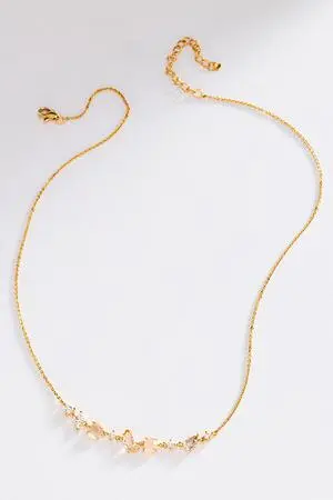 Anthropologie Mixed Stone Necklace Clear