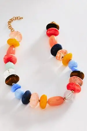 Anthropologie Vibrant Mixed Stone Necklace - Multi