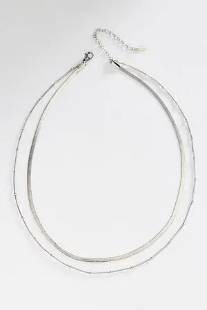 Anthropologie Water-resistant Layered Necklace - Silver