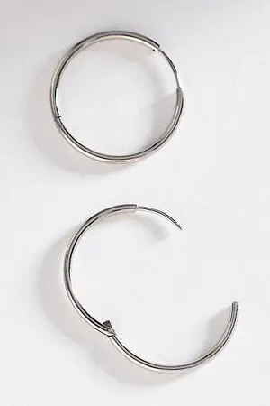 Anthropologie Water-resistant Hoop Earrings - Silver