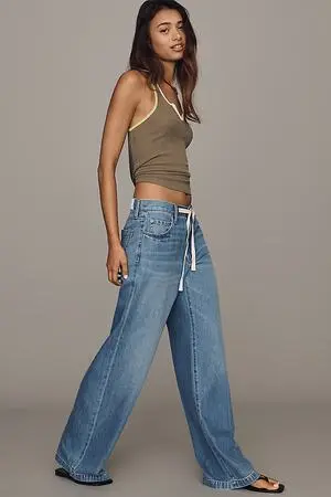 Anthropologie Pistola Jadyn High-rise Wide-leg Drawstrg Jeans - Expanse