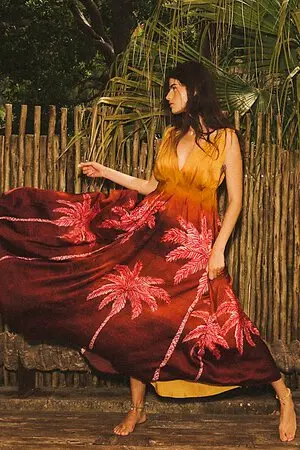 MATTHEW WILLIAMSON X FREE PEOPLE Palma Printed Maxi Dress - Sunset Combo