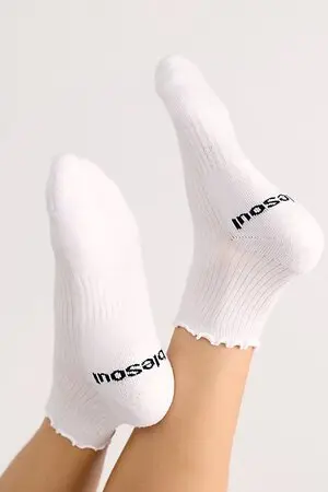 DOUBLESOUL Doublesoul Ruffle Quarter Socks Cloud