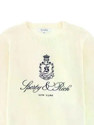 SPORTY & RICH Logo Knitted Sweater - Neutrals