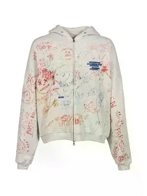 PALY Joshua Tree Scribble-print Zip-up Hoodie - Grey