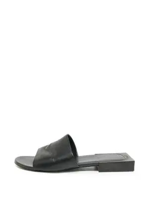 Balenciaga Leather Square-toe Box Sandals - Black