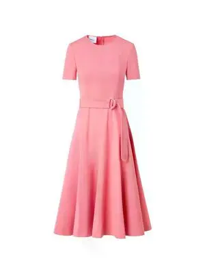 Akris Belted Short-sleeve Midi Dress - Pink