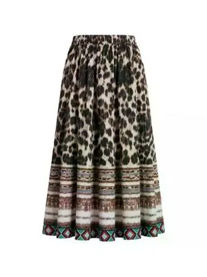 PIERRE-LOUIS MASCIA Geometric Print Pleated Skirt