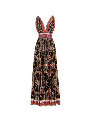 Dolce & Gabbana Carretto Print Long Poplin Dress