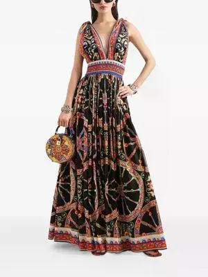 Dolce & Gabbana Carretto Print Long Poplin Dress