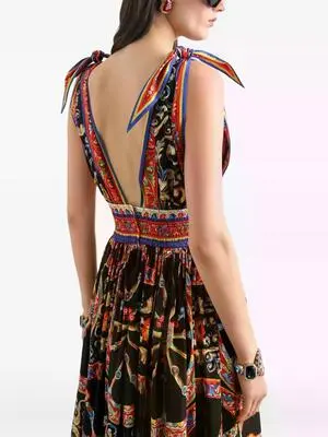 Dolce & Gabbana Carretto Print Long Poplin Dress
