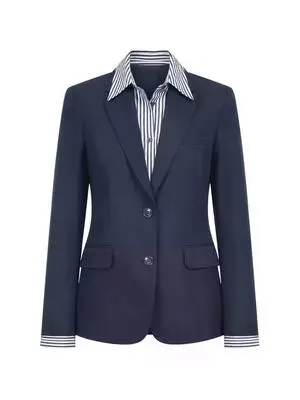 Rag & Bone Frank Mixed-media Single-breasted Wool Blazer - Blue