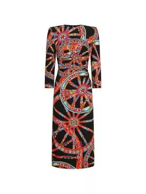 Dolce & Gabbana Carretto Print Charmeuse Dress - Black