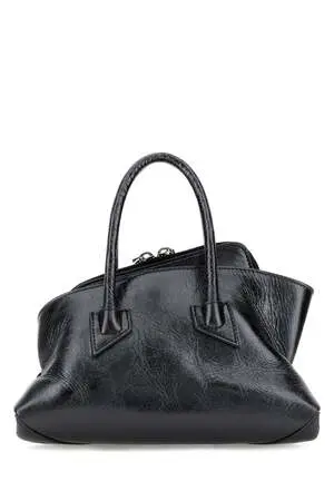 Attico Charcoal Leather Mini La Passeggiata Handbag