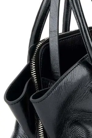 Attico Charcoal Leather Mini La Passeggiata Handbag