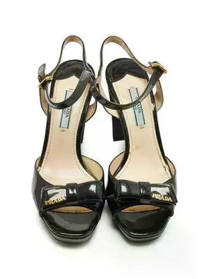 Prada Patent Leather Heeled Sandals