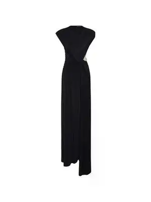 Rachel Gilbert Gathered Crystal-embellished Gown
