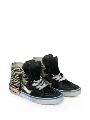 PAUL EASTERLIN Caly Zebra-print Sneakers - Black