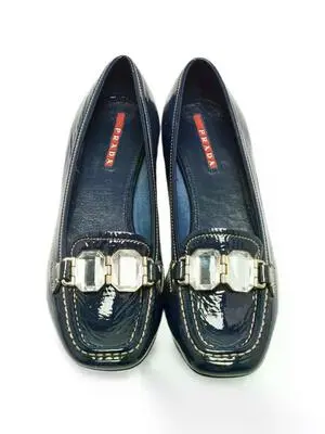 Prada Crystal-embellished Bow Loafers