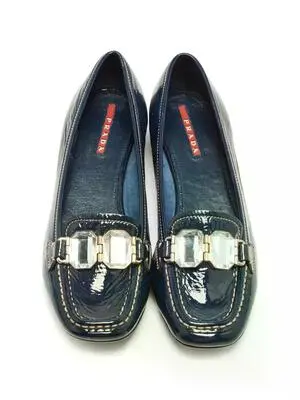 Prada Crystal-embellished Bow Loafers