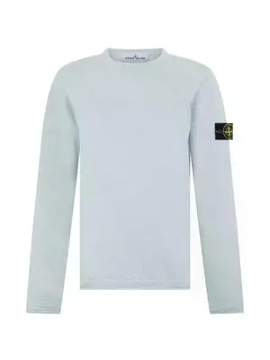Stone Island Logo-patch Fine Knit Sweater - Blue