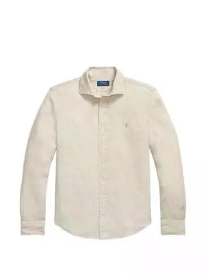 Polo Ralph Lauren Check-pattern Embroidered-logo Shirt - Neutrals