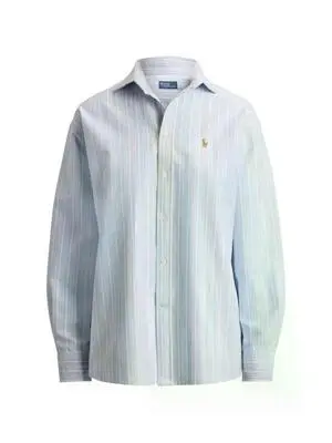 Polo Ralph Lauren Embroidered Logo Stripe Shirt - Blue