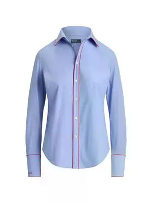 Polo Ralph Lauren Stretch Shirt With Contrast Piping - Blue