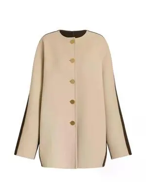 Alberta Ferretti Color-block Wool-cashmere Coat - Neutrals