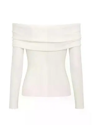PETAR PETROV Off-shoulder Ribbed Top