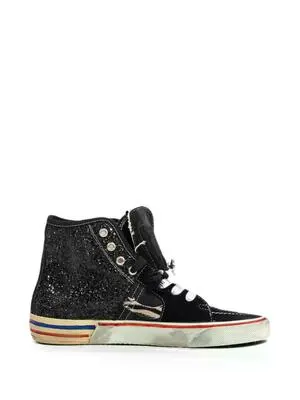 PAUL EASTERLIN Calystar Glitter-embellished High-top Sneakers - Black