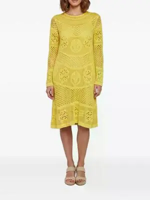 Elisabetta Franchi Crochet Knit Dress - Yellow
