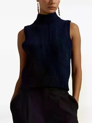 Polo Ralph Lauren Ribbed Knit Turtleneck Sleeveless Top