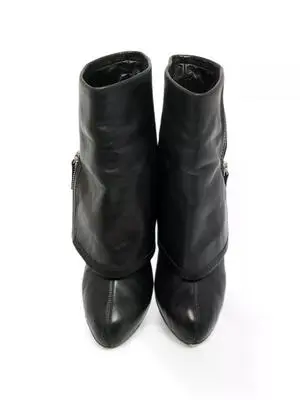 GIUSEPPE ZANOTTI Leather Fold-detail Side-zip Boots