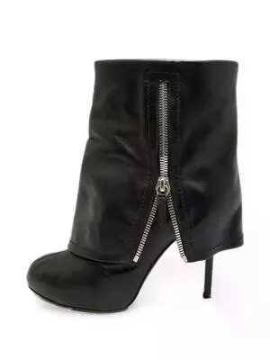 GIUSEPPE ZANOTTI Leather Fold-detail Side-zip Boots