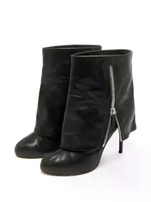 GIUSEPPE ZANOTTI Leather Fold-detail Side-zip Boots